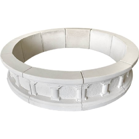 Bassin rond complet Ø 200 cm (10 éléments) ton blanc